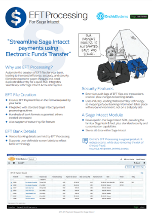 EFT Processing (Sage Intacct) Brochure | Resources | Orchid Systems
